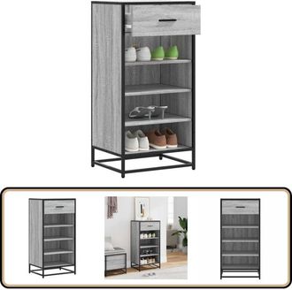 vidaXL Schuhregal Grau Sonoma 48x38x97,5 cm Holzwerkstoff - Vidaxl