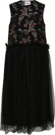 Comme Des Garçons Midikleid mit Blumenmuster - Schwarz