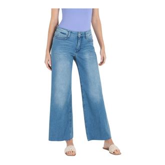 M.A.C Wide Fringe Jeans - Winter Baby Blue - - Jeans - Damen - Blau - XS