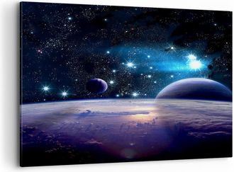 Arttor Bilder auf Leinwand 100x70cm Leinwandbild mit Rahmen Kosmos Planet Groß Wanddeko Bild Schlafzimmer Küche Deko Wandbilder Dekoration Wohnzimmer Wall De