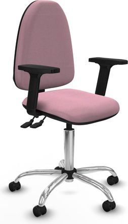 Piqueras y Crespo Computerstuhl Rosa A&yacute;na mit 2D-Armen, ausgestattet mit Permanentkontakt, Doppelgriff und Schneidschaum, mit Parkettrollen, Rosa