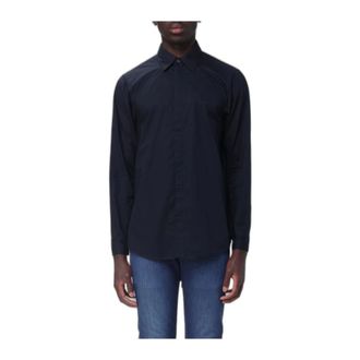 A|X Armani Exchange Klassisches Hemd aus Stretch-Popeline - - Shirts - Herren - Blau - L