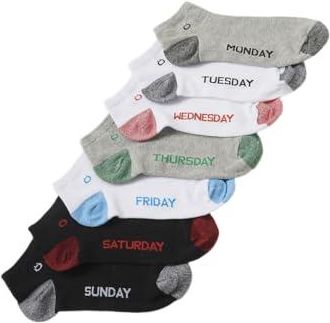 Kor&ouml;shi Lot de 7 chaussettes, une pour chaque jour de la semaine, multicolore pour homme, de couleur multicolore, multicolore, M