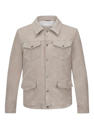 Milestone Herren Lederjacke grau