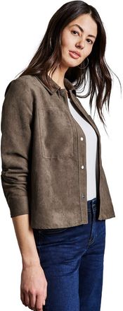 Street One Damen A212509 Kurzes Cord Overshirt, Muddy Brown, 42 EU