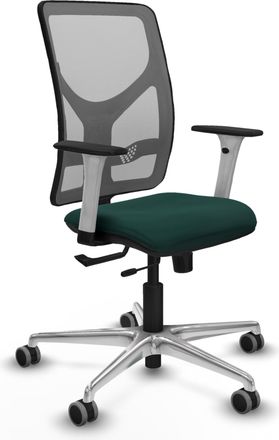 Piqueras y Crespo Gr&uuml;ner Schreibtischstuhl mit wei&szlig;en und schwarzen Armlehnen, h&ouml;henverstellbare Lendenwirbelst&uuml;tze, ausgestattet mit Syncro/Traslack und Schneidschaum,