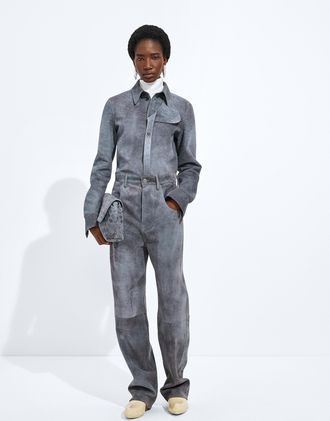 Bottega Veneta Pantalon Cloudy En Cuir Su&egrave;de - Bottega Veneta