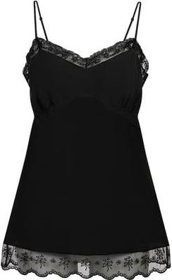 Simone Rocha Top caraco satin&eacute; &agrave; empi&egrave;cement dentelle