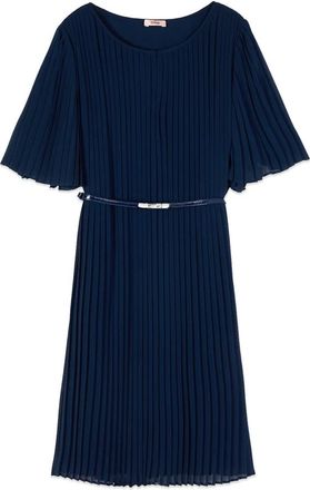 Oltre Femme, Robes, Bleu, Taille: 38 FR Short pleated georgette dress