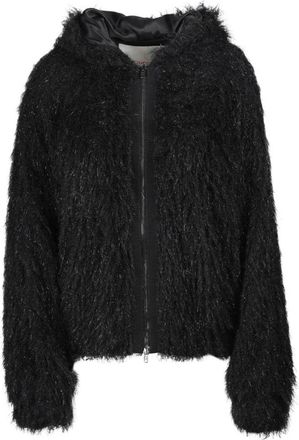 Jucca Femme, Vestes, Noir, Taille: 38 FR Shaggy Faux Fur Jacket