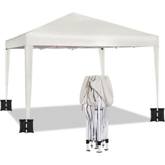 Woltu Tonnelle de Jardin 3x3m avec 4 Sacs de Sable WOLTU, Tente Pliante Auvent Pliable, Imperm&eacute;able Protection du Soleil UV 50+ avec Sac de Transport