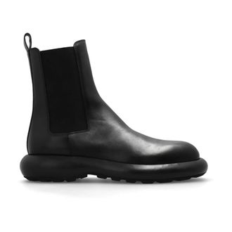 Jil Sander Leder Kn&ouml;chelstiefel - - Shoes - Herren - Schwarzk - 41 EU