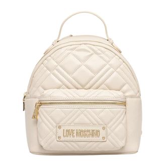 Love Moschino Femme, Sacs, Beige, Taille: ONE Size Logo Quilted Backpack