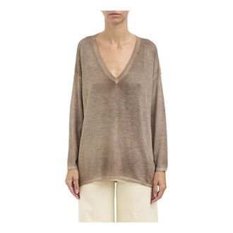 Avant Toi Maglia Scollo a V Over - Femme - Pulls - Brun - Taille: 36 FR