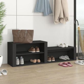 vidaXL Vidaxl - Armoire &agrave; chaussures Noir 150x35x45 cm Bois ding&eacute;nierie