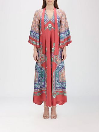 La DoubleJ Caftan midi en pure soie &agrave; imprim&eacute; ethnique