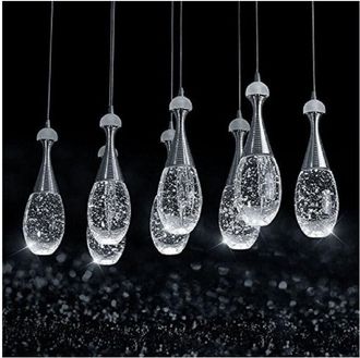 Trade Shop Lampadario Lampada 6 Pendenti Bollicine Acciaio Soffitto Luce Led Applique Design