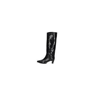 Lina Locchi Schwarze Lederstiefel f&uuml;r Damen - - Shoes - Damen - Schwarzk - 41 EU