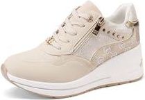 Queen Helena Baskets Platform Baskets Casual Hautes Femmes X32-26, beige, 36 EU