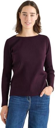 Cecil 3228657 T-Shirt à Structure côtelée, Rouge Eggplant, XL Femmes