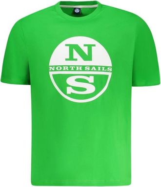 North Sails Gr&uuml;nes Baumwoll Herren T-Shirt mit auff&auml;lligem Print - - Tops - Herren - Gr&uuml;n - XL