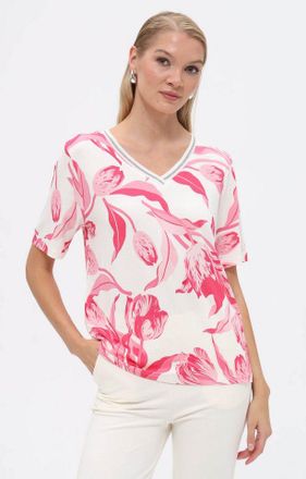 Passioni T-Shirt mit Tulpen-Print