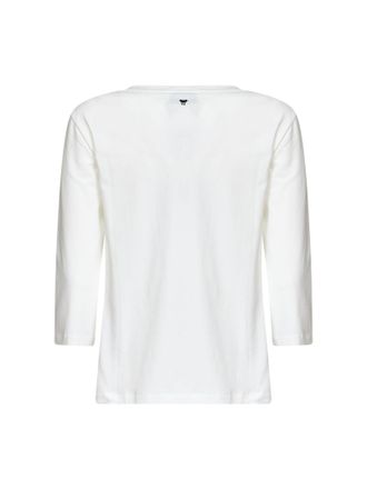 Max Mara Womens T-Shirt Wkdmultia White Cotton Knitwear Sweater