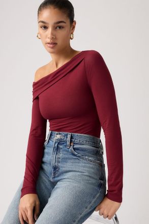 Levi's Clara Off Shoulder Long Sleeve Top - Damen - Rot / Rot