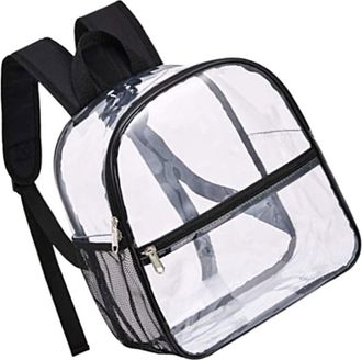 Hemobllo Transparenter PVC Rucksack 30x29x15cm Leichter Schulrucksack mit Breitem Schultergurt Robuster Reisetasche mit Gro&szlig;em Fassungsverm&ouml;gen und Langlebigem