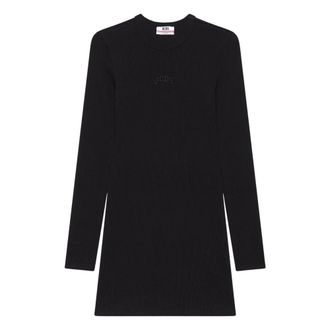 GCDS Logo Lounge Langarm-Rippkleid - - Dresses - Damen - Schwarzk - M