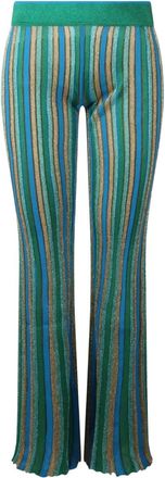 Circus Hotel Gestreifte Schlaghose - Grün