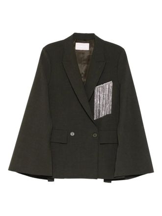 Circus Hotel manteau frang&eacute; &agrave; boutonni&egrave;re crois&eacute;e - Vert