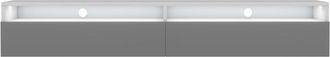 Selsey Selsey - rednaw - TV-Schrank / TV-Board stehend / h&auml;ngend, 180 cm breit (Wei&szlig; Matt / Grau Hochglanz mit led)