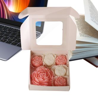 Generico Soja-Kerzenset - 6 Duftkerzen aus Pfingstrose, nat&uuml;rlicher entspannender Aromatherapie-Duft, langanhaltend, Geschenk f&uuml;r, Mutter, Schwester, Freundin,