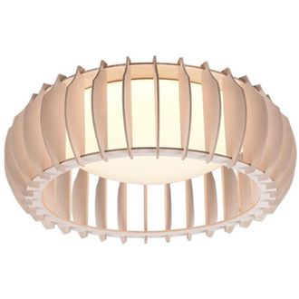Reality Plafonnier Bois Naturel Led Dimmer Monte &Oslash;40 cm Trio Lighting