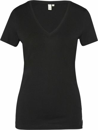 QS by s.Oliver Damen 2162977 T-Shirt V-Neck, schwarz, X-Large