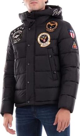 Blauer Doudoune courte matelassée avec patch Academy noir, Noir, XL