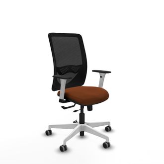 Piqueras y Crespo B&uuml;rostuhl Zulema mit wei&szlig;en und schwarzen Armlehnen, h&ouml;henverstellbare Lendenwirbelst&uuml;tze, ausgestattet mit Syncro/Traslack und Schneideschaum, Schwar