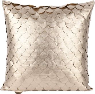Sch&ouml;ner Leben Deko Kissen mit Schuppenoptik goldfarbig beige 40x40cm