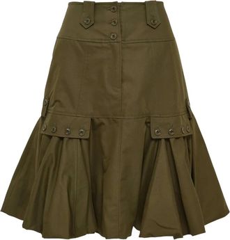 Rokh jupe mi-longue à ourlet plissée - Vert