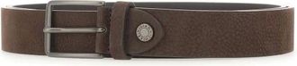 Gianni Chiarini Homme, Accessoires, Brun, Taille: ONE Size Nubuck Leather Buckle Belt