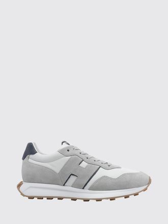 Hogan Baskets H601 en cuir lisse et su&egrave;de avec semelle crant&eacute;e