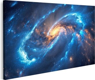 Islandburner Bild auf Leinwand Abstrakte atemberaubende Ansicht Einer leuchtenden blauen Supernova Galaxie im Weltraum Bilder Wandbilder Poster