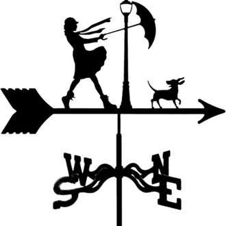 Generic Schwarze Wetterfahne aus Metall Zur Anzeige der Windrichtung Im Au&szlig;Enbereich f&uuml;R Hof Garten Bauernhaus Scheune Schuppen oder Terrasse(RR4)