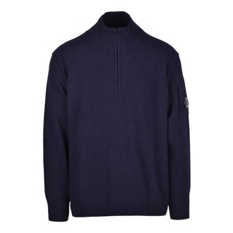 C.P. Company Polo Kragen Wollmischung Pullover - - Knitwear - Herren - Blau - S