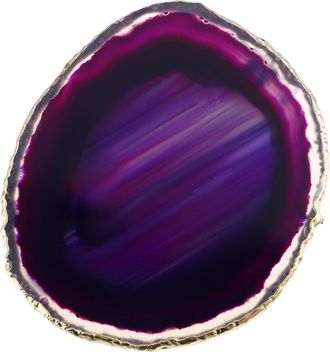 Pretyzoom Nat&uuml;rlicher Achat Untersetzer Goldrand Anti-hitzeschutz Becher Matte Dekorativ rutschfest F&uuml;r Zuhause Und B&uuml;ro Geschenkidee