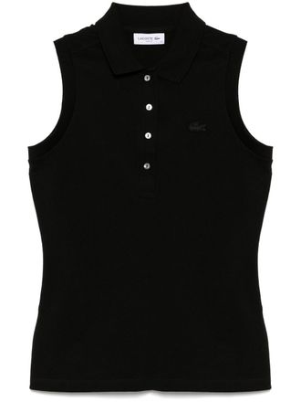Lacoste Tr&auml;gershirt mit Logo-Patch - Schwarz