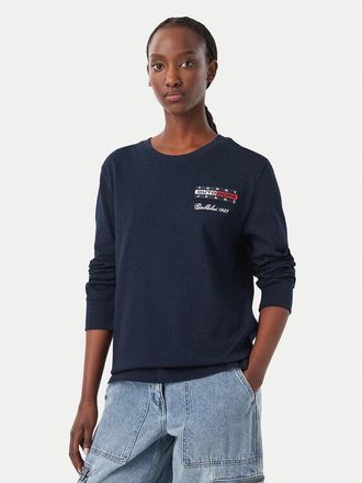 Tommy Jeans Bluse DW0DW23807 Dunkelblau Relaxed Fit