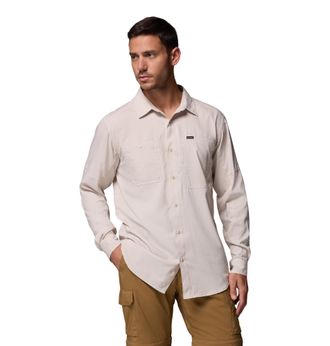 Columbia Silver Ridge Utility Lite Herren-Wandershirt, lang&auml;rmelig, dunkler Stein, Gr&ouml;&szlig;e XXL
