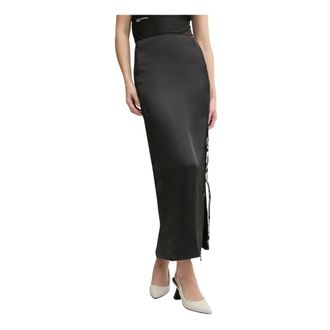 Karl Lagerfeld KLJ Satin Maxirock - - Skirts - Damen - Schwarzk - S